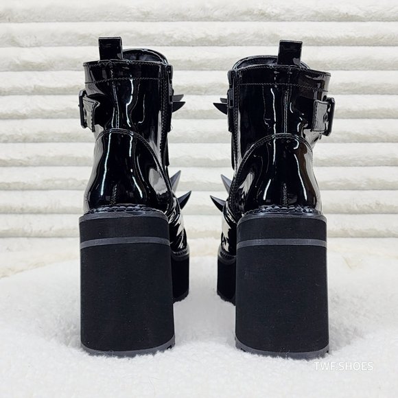 Demonia | Shoes | Demonia Assault Shiny Black Patent Claw Spiked ...